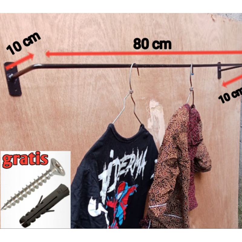 Jual gantungan baju tempel dinding,sampiran handuk kamar mandi | Shopee ...