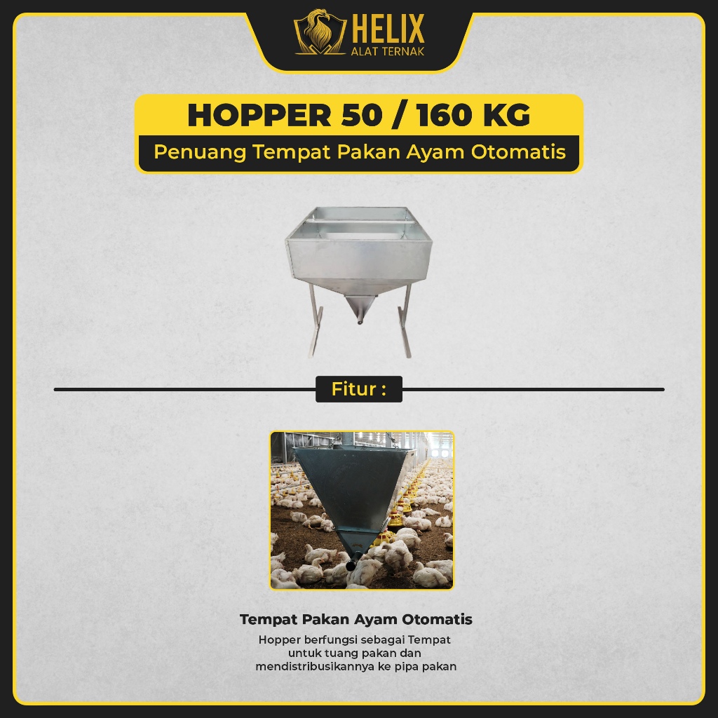 Jual Hopper Komplit Set Feeder 50 / 160 kg Tuang Pakan Tempat Makan ...