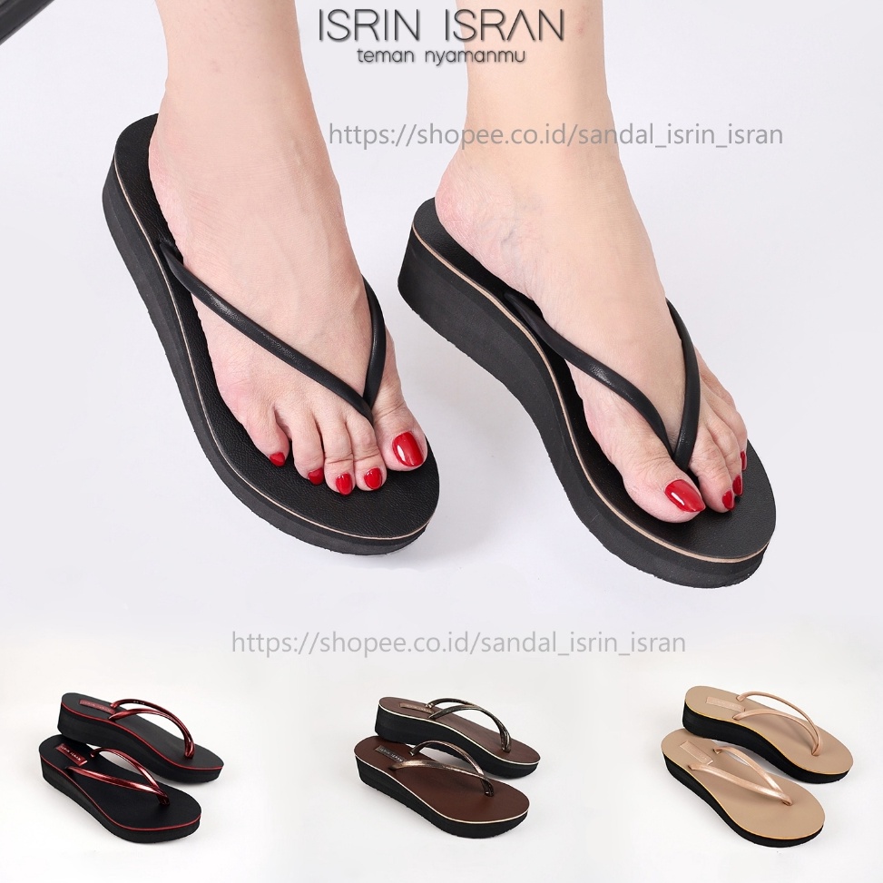 Jual LANGSUNG ATC ISRIN ISRAN ORIGINAL GEISHA Sandal Jepit Wanita Wedges | Shopee Indonesia