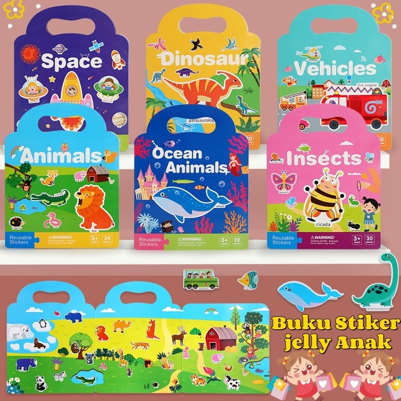 Jual Buku impor Stiker Jelly Anak / Reusable Sticker Jelly / Sticker ...