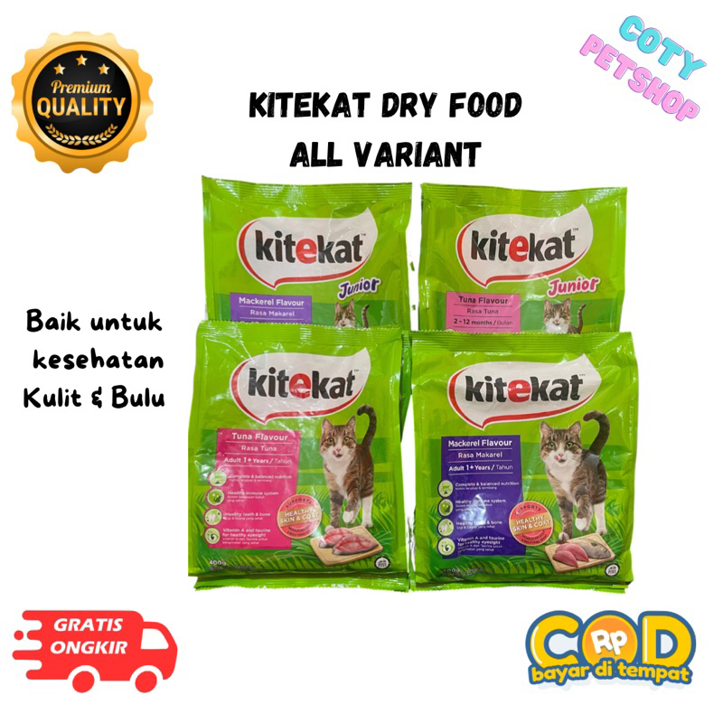 Jual Pakan Kucing KITEKAT DRY FOOD ALL VARIANT 400g/370g | Shopee Indonesia