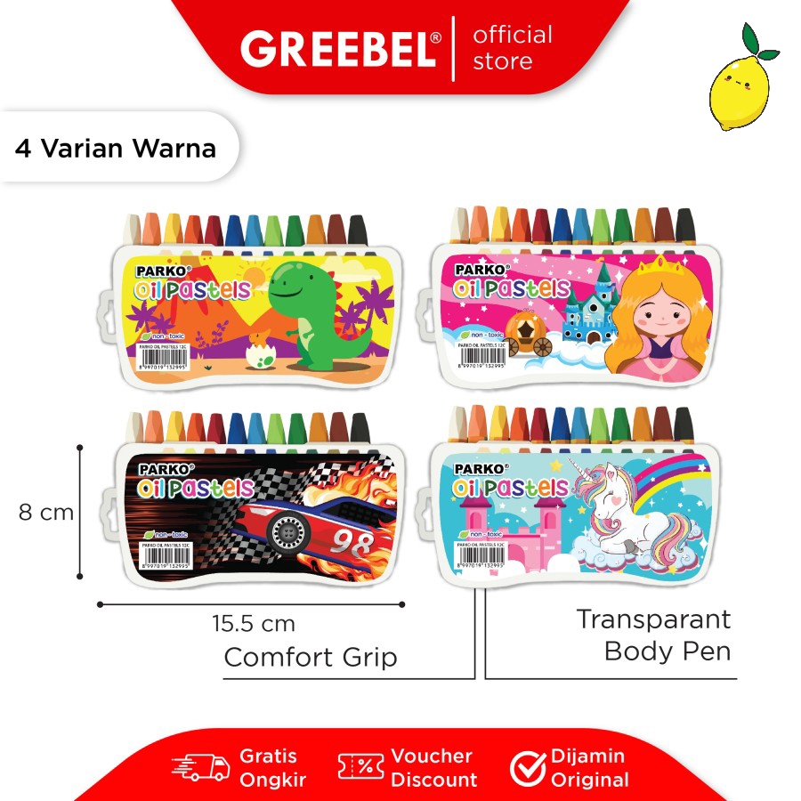 Jual Crayon Oil Pastel Greebel PARKO 12C / Krayon 12 Warna | Shopee ...