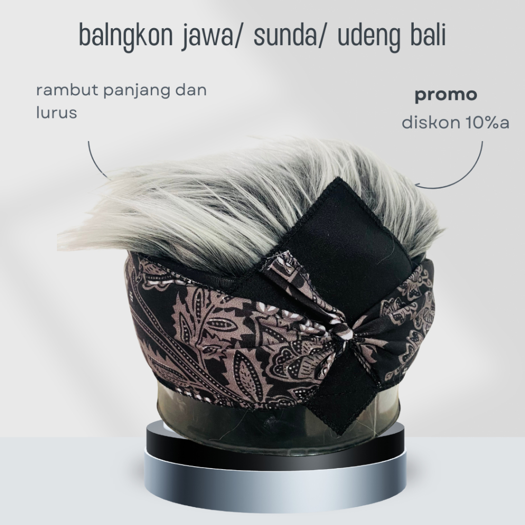 Jual udeng rambut palsu/ totopong sunda/ udeng jawa/ topi rambut palsu ...