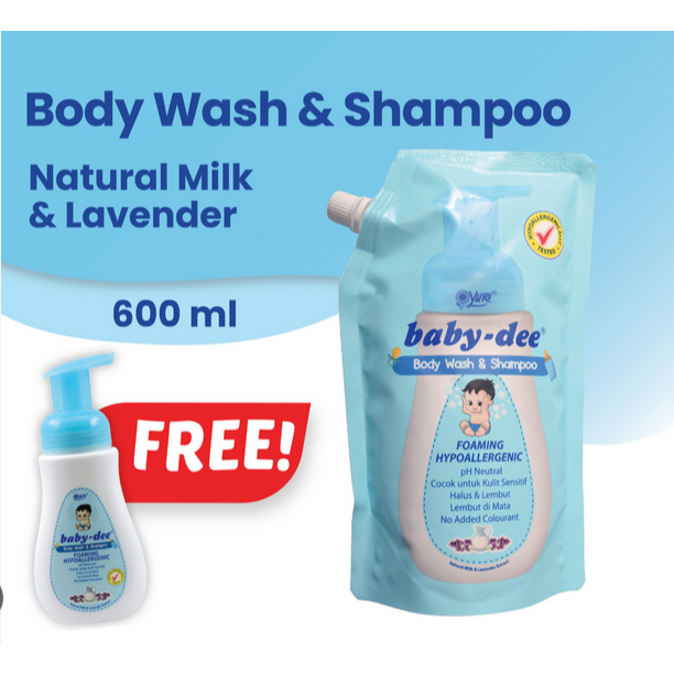 Jual DEE-DEE BABY-DEE BODYWASH & SHAMPOO FOAMING HYPOALLERGENIC 600ML ...