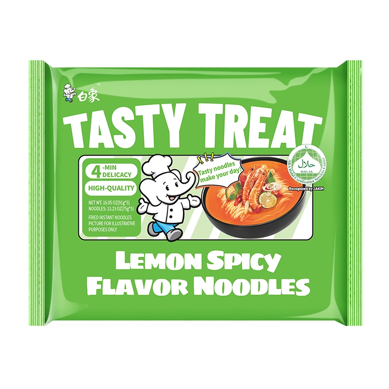 Jual BAIXIANG - Mie Instan Tasty Treat Lemon Spicy Flavour 5pcs | Shopee Indonesia