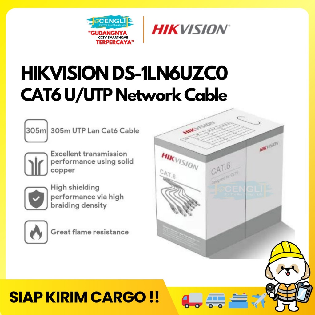 Jual Kabel Hikvision DS-1LN6UZC0 CAT6 U/UTP Network Cable (Solid Copper ...