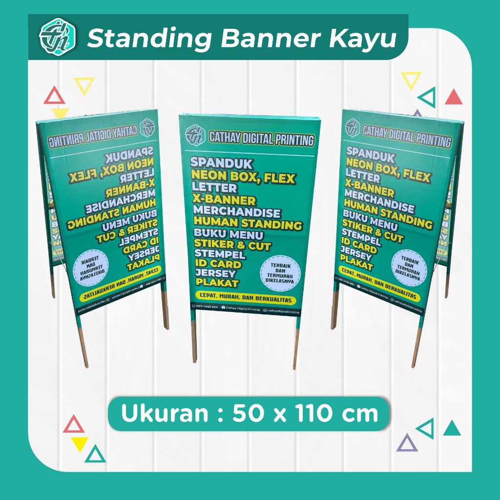 Jual Standing Banner Kayu | Road Sign | 110 x 50 cm | Shopee Indonesia