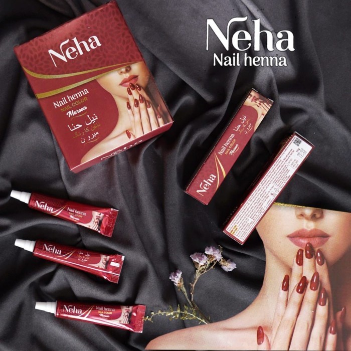Jual 1 Lusin Henna Kutek Kuku Neha 10gr Warna MAROON Pacar Kuku Nail ...
