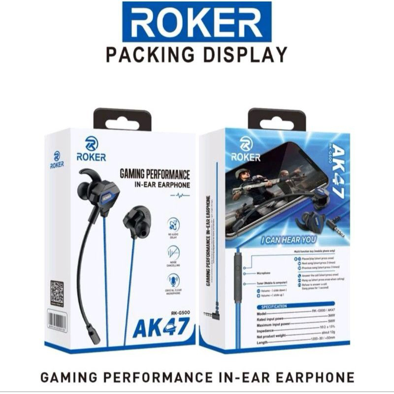 Jual Headset Roker AK47 Gaming RK G500 / Earphone Gaming Roker AK47 ...