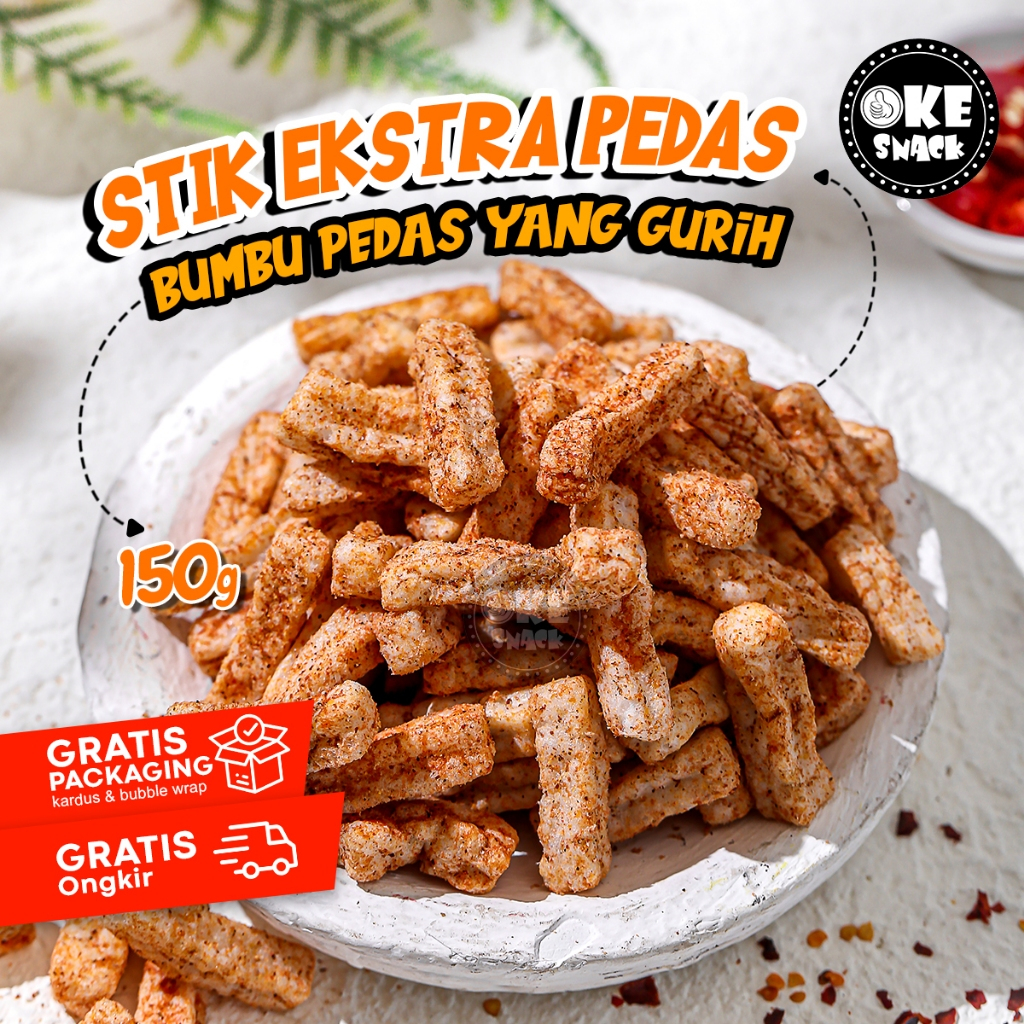 Jual Camilan Kerupuk Ikan Stick Extra Pedas 150gr | Shopee Indonesia