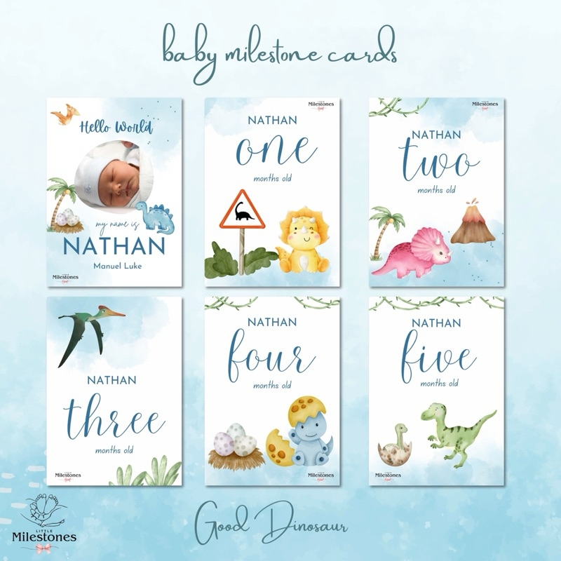 Jual PREMIUM Custom Baby Milestone Card (Good Dinosaur Edition) | FREE ...