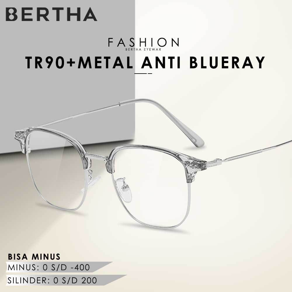 Jual Bertha Kacamata Antiradiasi Blueray Style Kotak Simple Bahan TR90+Metal Simple Pria Dan ...