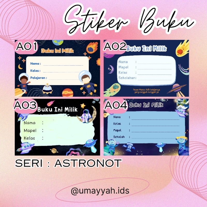 Jual STIKER BUKU ( Stiker nama, label buku pelajaran, label buku ...