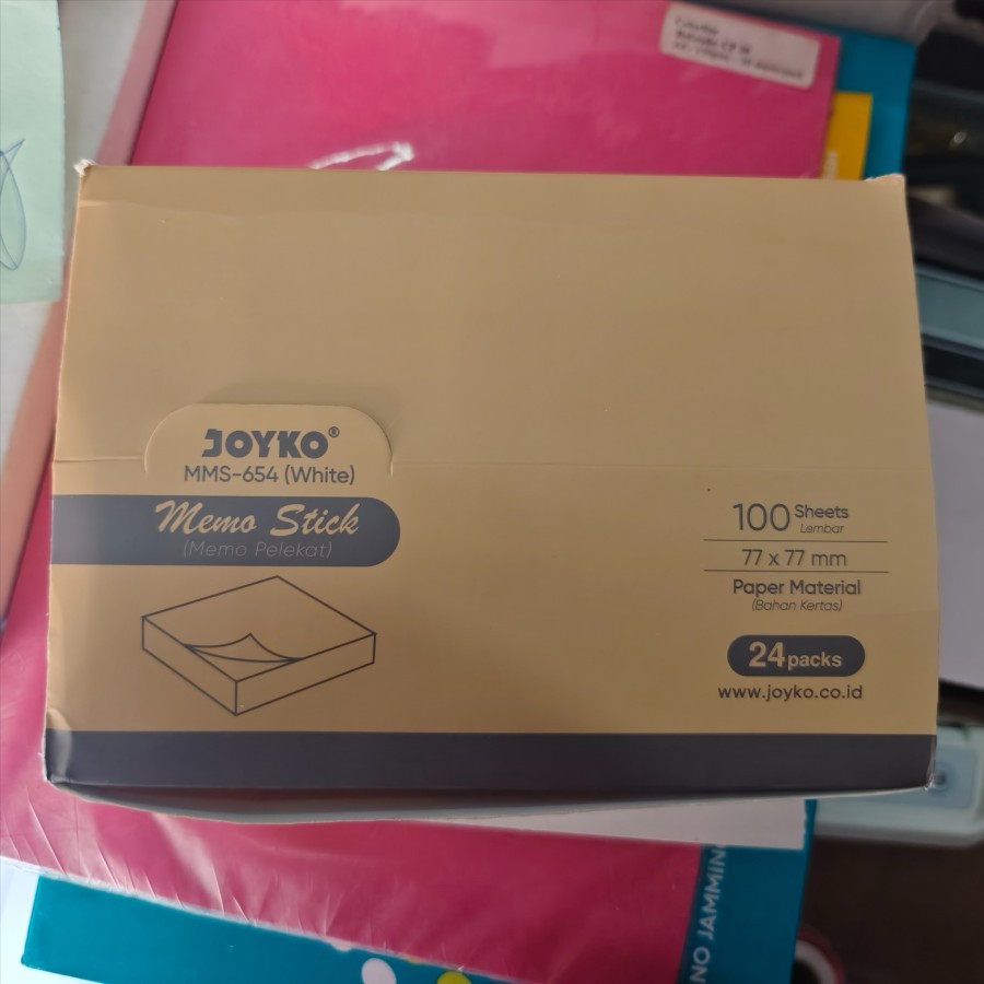 Jual Sticky Notes / Memo Tempel Putih MMS 654 Joyko (1 pak / 24 pad ...