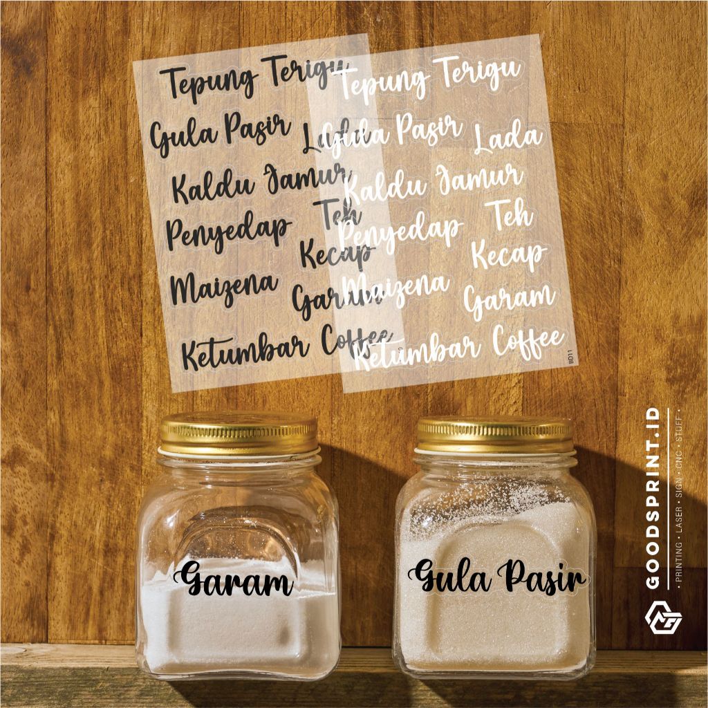 Jual Stiker Bumbu Dapur Label Bumbu Dapur Transparant Stiker Label ...