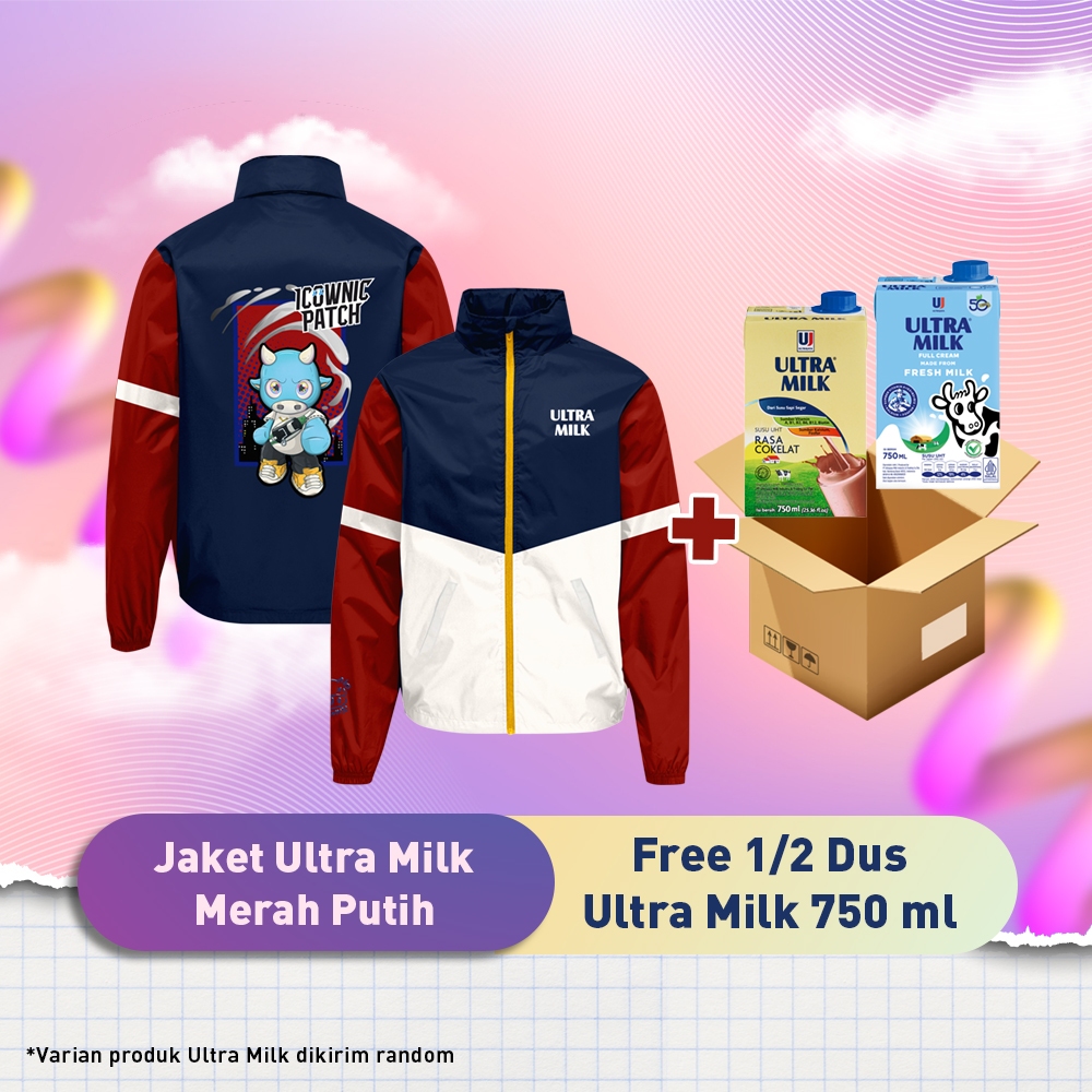 Jual Ultra Milk Icownic Collector Series - Jaket Bomber Merah Free ...