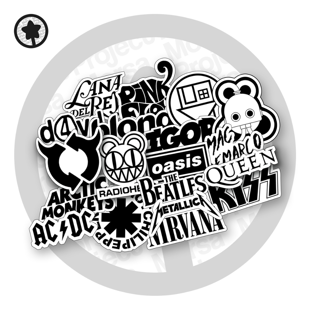 Jual STICKER PACK BAND || STIKER BLACK AND WHITE SERIES [19 PCS ...