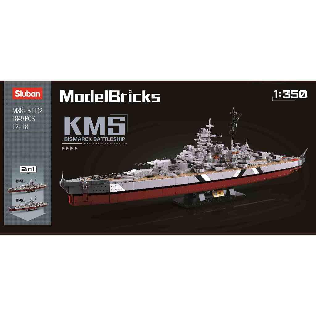 Jual Sluban - Mainan Balok Susun Model Bricks Bismark Battle Ship 2 In ...