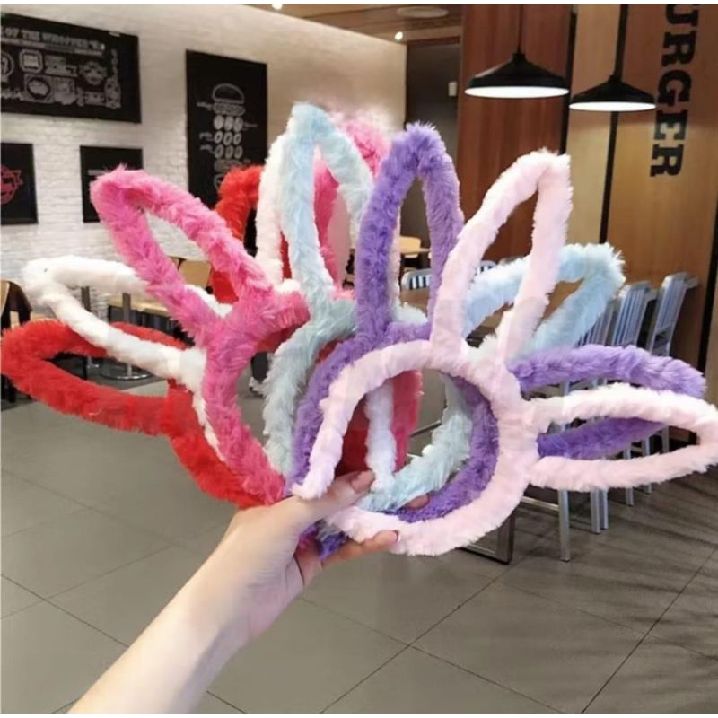 Jual BANDO LUCU BUNNY BULU HALUS / BONDO MOTIF KUPING KELINCI FASHION ...