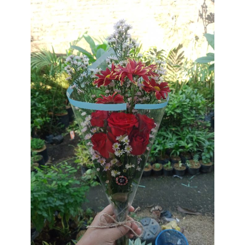 Jual fresh flowers buket bunga hidup asli bucket wisuda | Shopee Indonesia