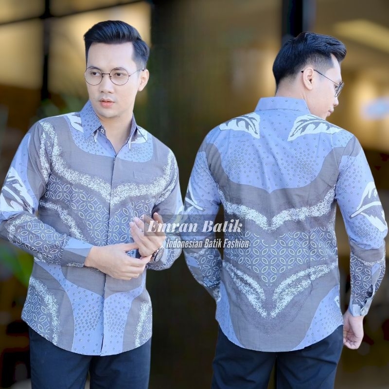 Jual #WARU WARNA BIRU DENIM BIRU MUDA KEMEJA BATIK PRIA SLIMFIT DAN ...