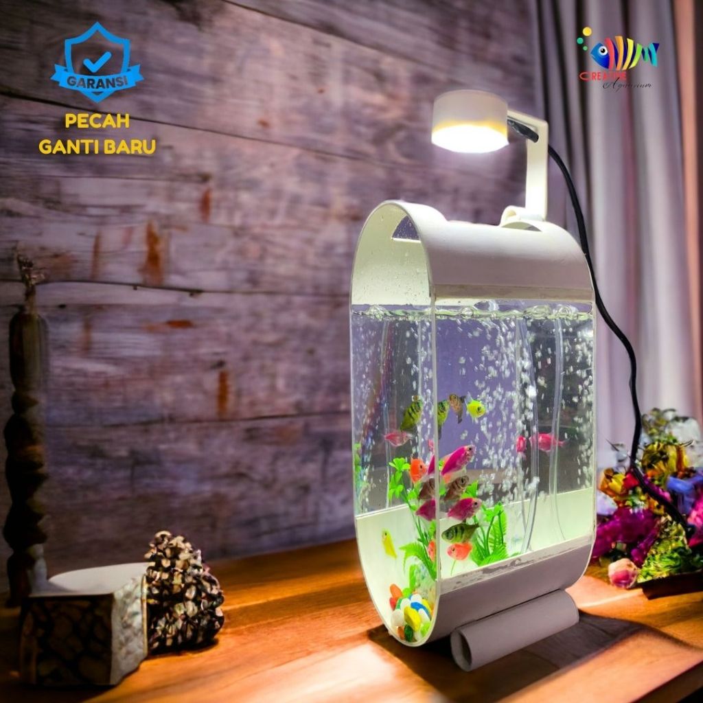 Jual 1 Set lengkap aquarium mini / akuarium Vertikal lengkap dengan ...