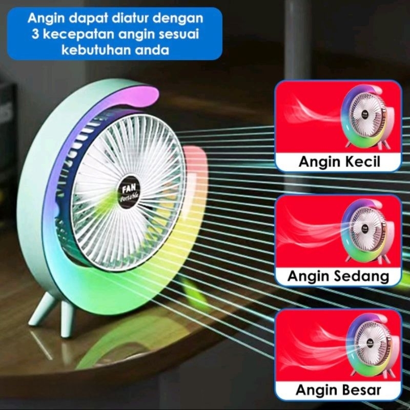 Jual Kipas Angin Desktop Fan / Kipas Meja Lampu Led Portable ...