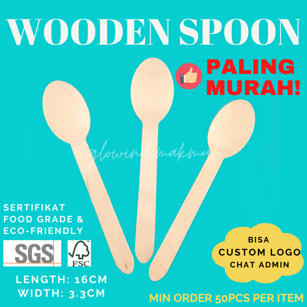 Jual Sendok Makan Kayu Garpu Makan Kayu Gase Kayu Spork Sendok Kayu ...