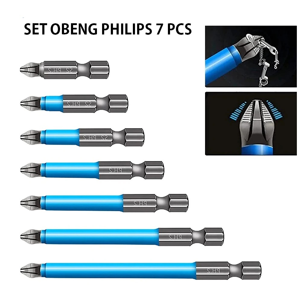 Jual Mata Obeng Plus Philips Drill Bits Magnetic PH2 isi 7PCS | Shopee ...
