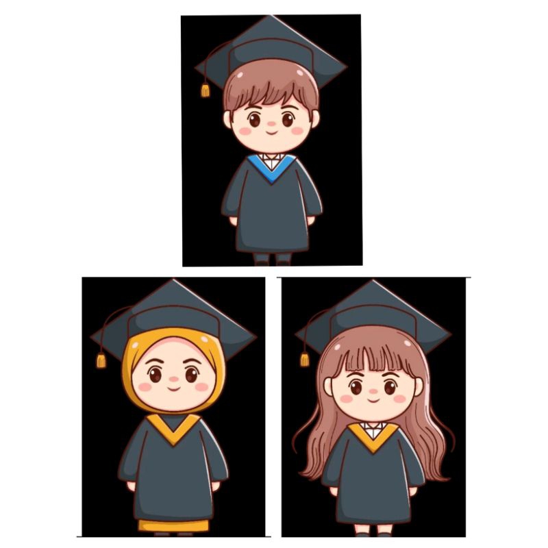 Jual Topper Kartun Wisuda Anak Lucu Aesthetic Hadiah Ulang Tahun ...