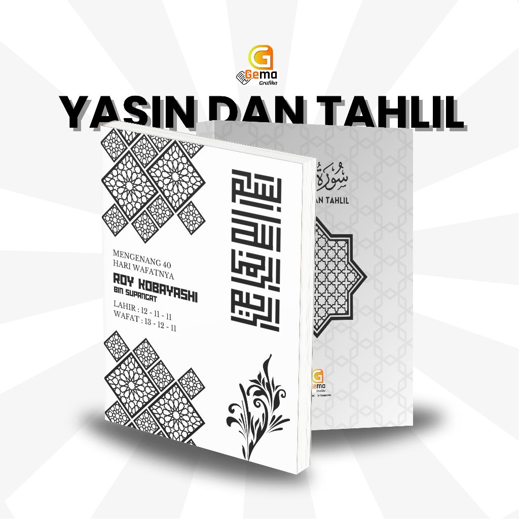 Jual cetak yasin & tahlil design modern gratis pasang foto almarhum ...