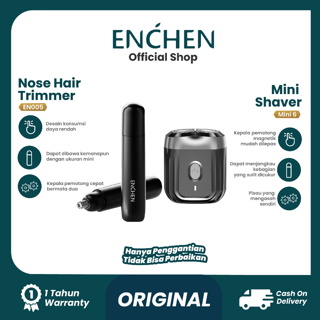 Jual [Penawaran Kombo] ENCHEN Mini 6 & EN005 Mini Shaver Alat Cukur ...