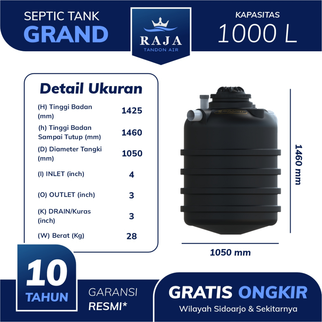 Jual Septic Tank Bio Septic Bio Tank 1.000 Liter Garansi 10 Tahun Ramah ...