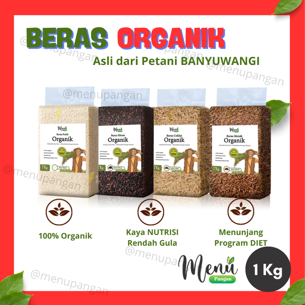 Jual Beras ORGANIK Premium Banyuwangi 1kg - Beras Diet Diabetes MPASI ...