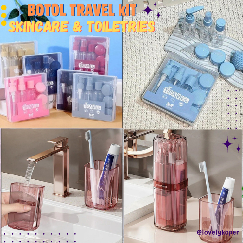Jual Botol Mini Refill Bottle Travel Toiletries Kit Set 7 In 1 ...