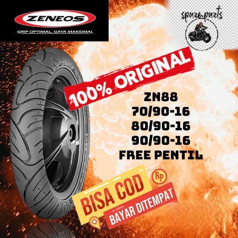 Jual ban tubeless Zeneos zn88 ring 16 (70/90,80/90,90/90) free pentil ...