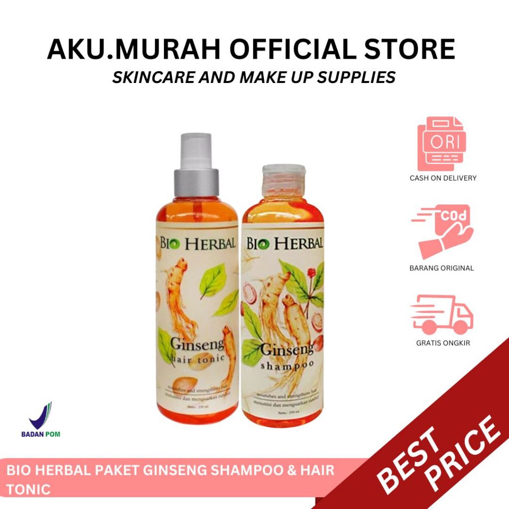 Jual BIO HERBAL PAKET GINSENG SHAMPOO DAN HAIR TONIC | DAPAT SHAMPOO ...
