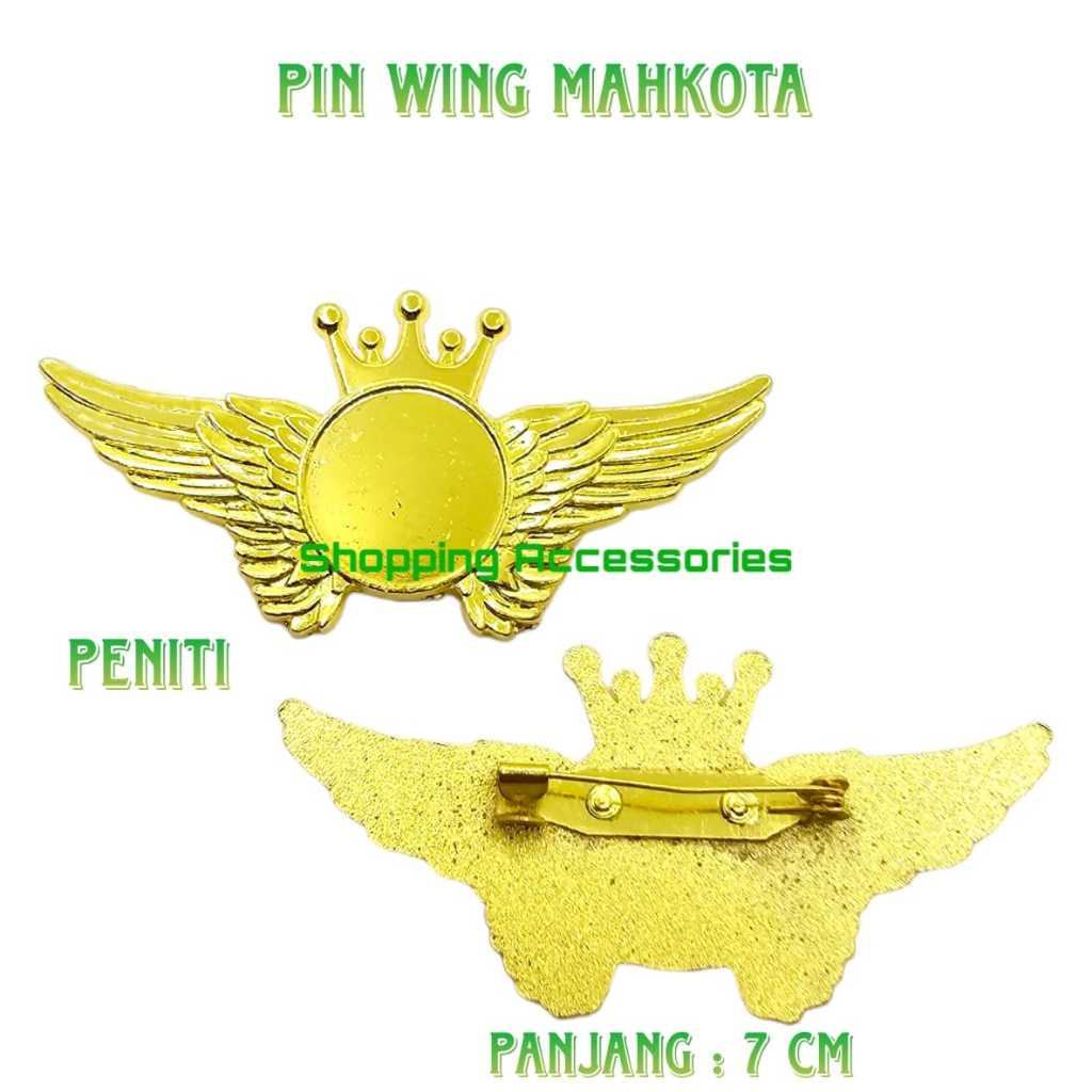 Jual Pin Kuningan Emas Peniti Wings Wing Sayap Mahkota Polos Polosan ...