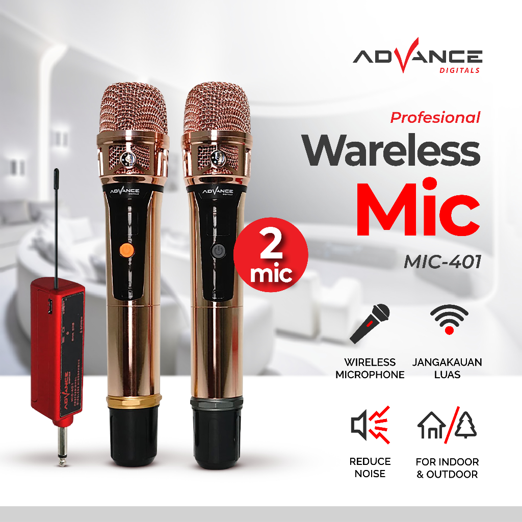 Jual Advance Mic Wireless/Microphone/Mic double UHP Digital mikropon ...