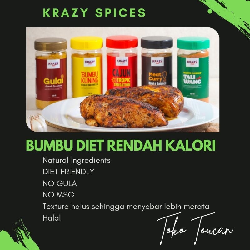 Jual KRAZY SPICES BUMBU MARINASI DIET DRY RUB NO SUGAR NO MSG DAN HALAL ...