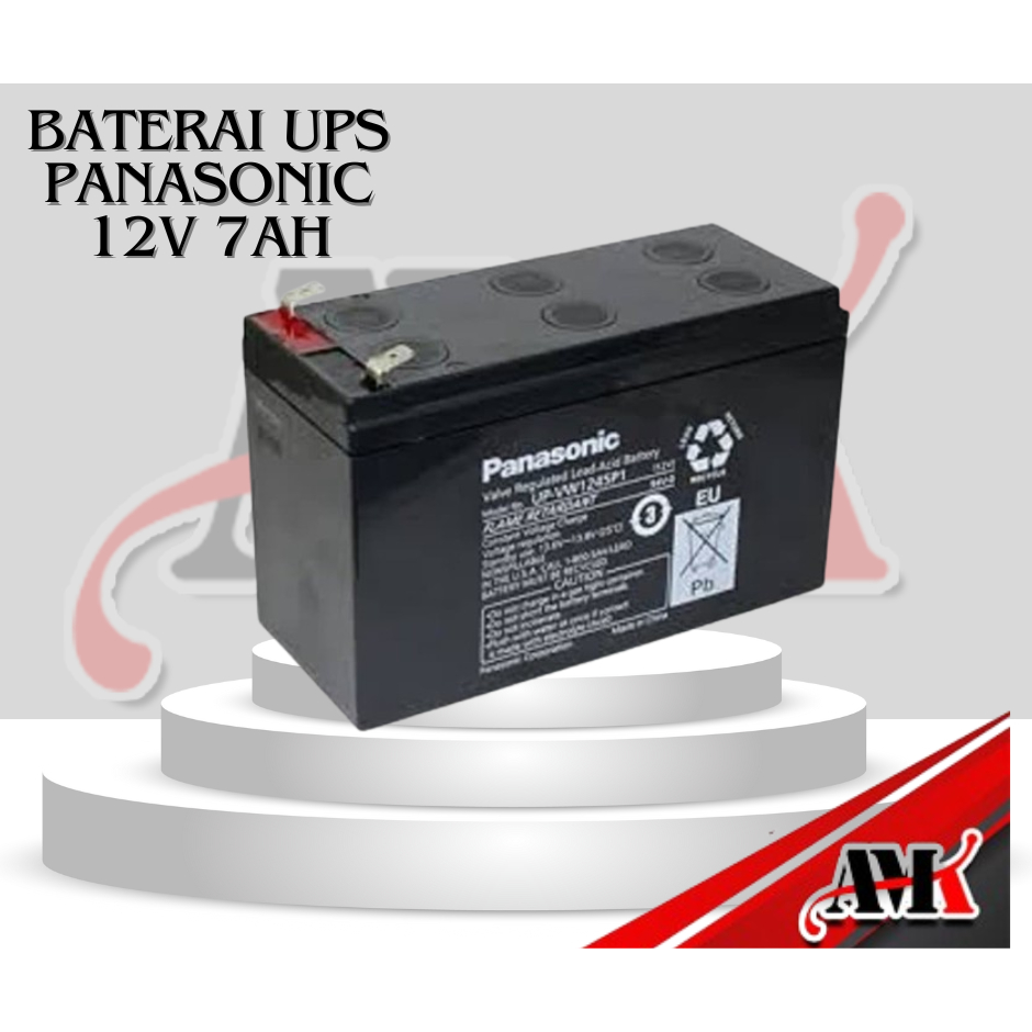 Jual BATERAI AKI KERING PANASONIC 12V 7Ah ORIGINAL UNTUK MOTOR / UPS ...