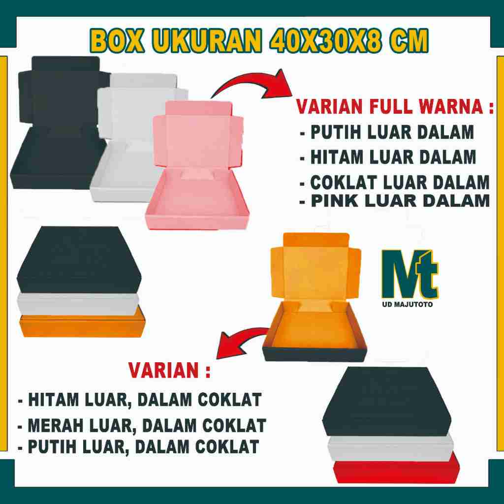 Jual Box 40X30X8 (ROBIN) cm/ Box Lipat Depan / Karton Polos / Box ...