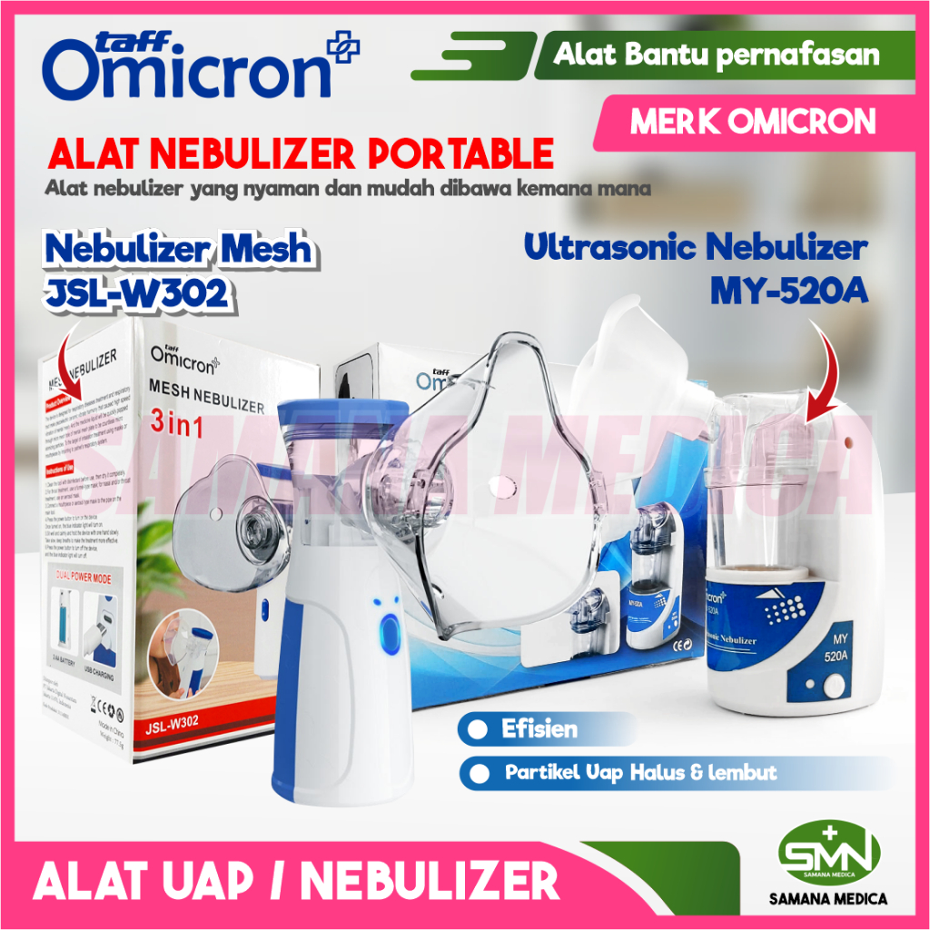 Jual Alat Nebulizer Ultrasonic Taff Omicron MY-520A / JSL-W302 Mesh Nebulizer - Alat Terapi ...