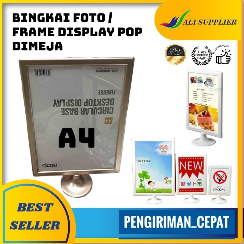 Jual FRAME DISPLAY 2 SISI / STAND PROMOSI / FRAME POP MEJA / MENU MEJA RESTORAN / FRAME DISPLAY ...