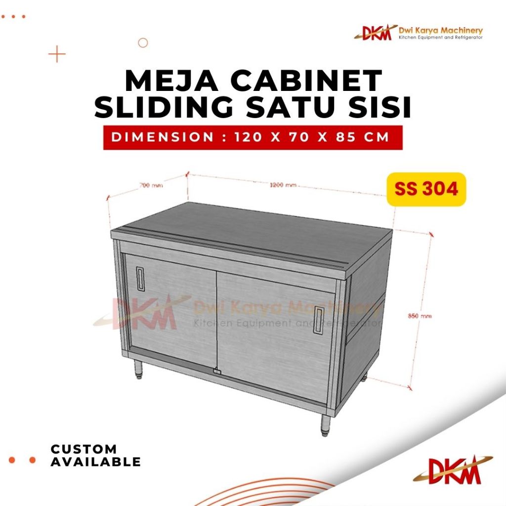 Jual Meja Kabinet Dapur Stainless Cabinet Sliding Stainless 304 With ...