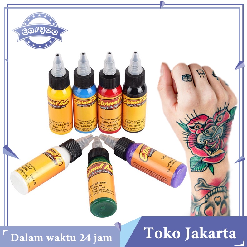 Jual KODE E42G 16 Warna 3ml Tinta Tato Permanen Tato Tinta Set Pigmen ...