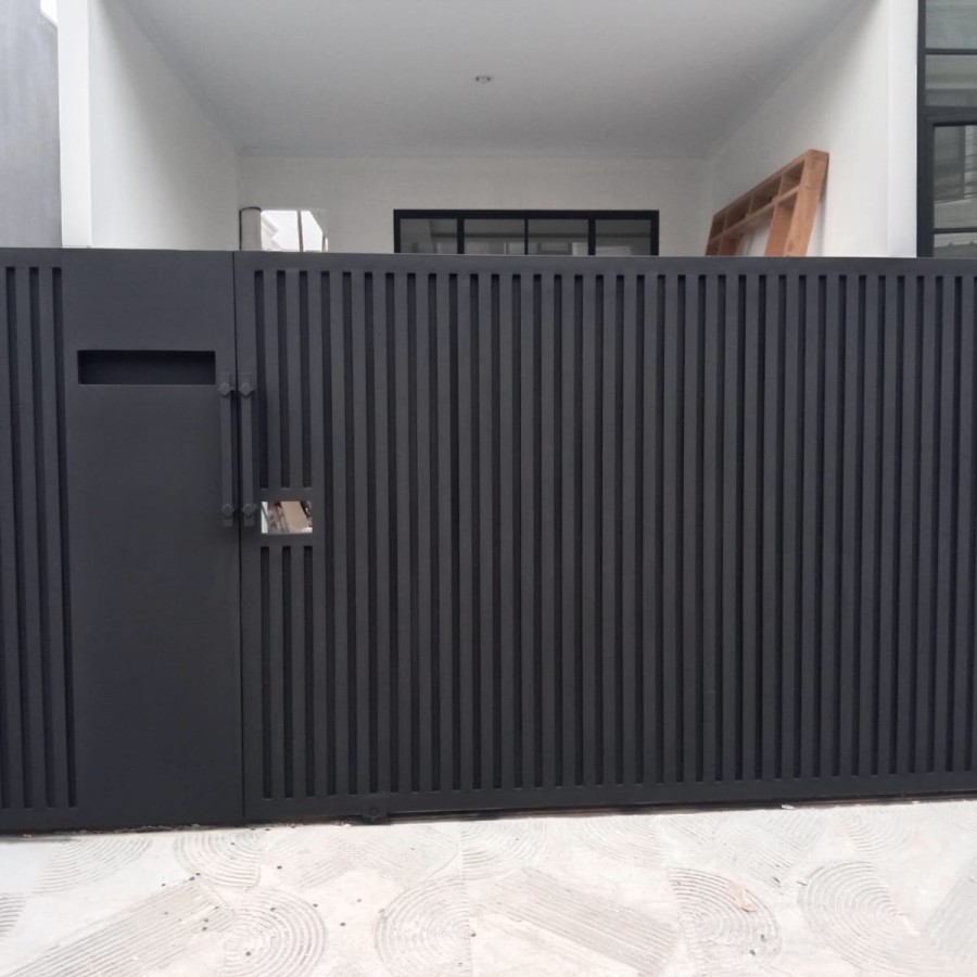 Jual pagar minimalis rumah modern full besi holo galvanis anti karat ...