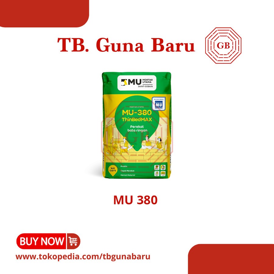 Jual MU 380 Perekat Bata Ringan Hebel / ThinBedMax 40 Kg | Shopee Indonesia