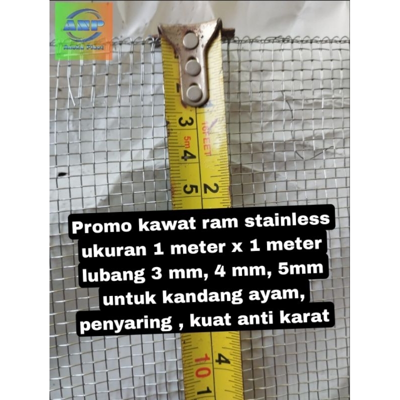 Jual Promo kawat ram stainless ukuran 90 cm x 1 meter lubang 3 mm, 4 mm ...