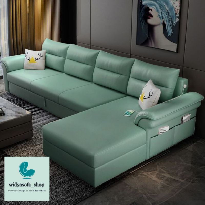 Jual Sofa Letter L Shape Sofa Ruang Tamu Sofa Kulit Super Cantik Best ...